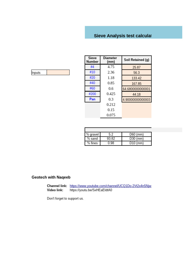 Sieve Analysis & Particle Size Calculation | PDF | Sedimentology ...