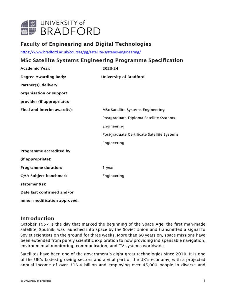MSC 20 Satellite 20 Systems 20 Engineering 20 Programme 20 Specification | PDF | Educational ...