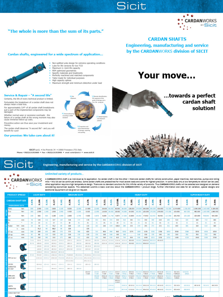 Sicit Cardanworks | PDF | Manufactured Goods | Mechanical Engineering