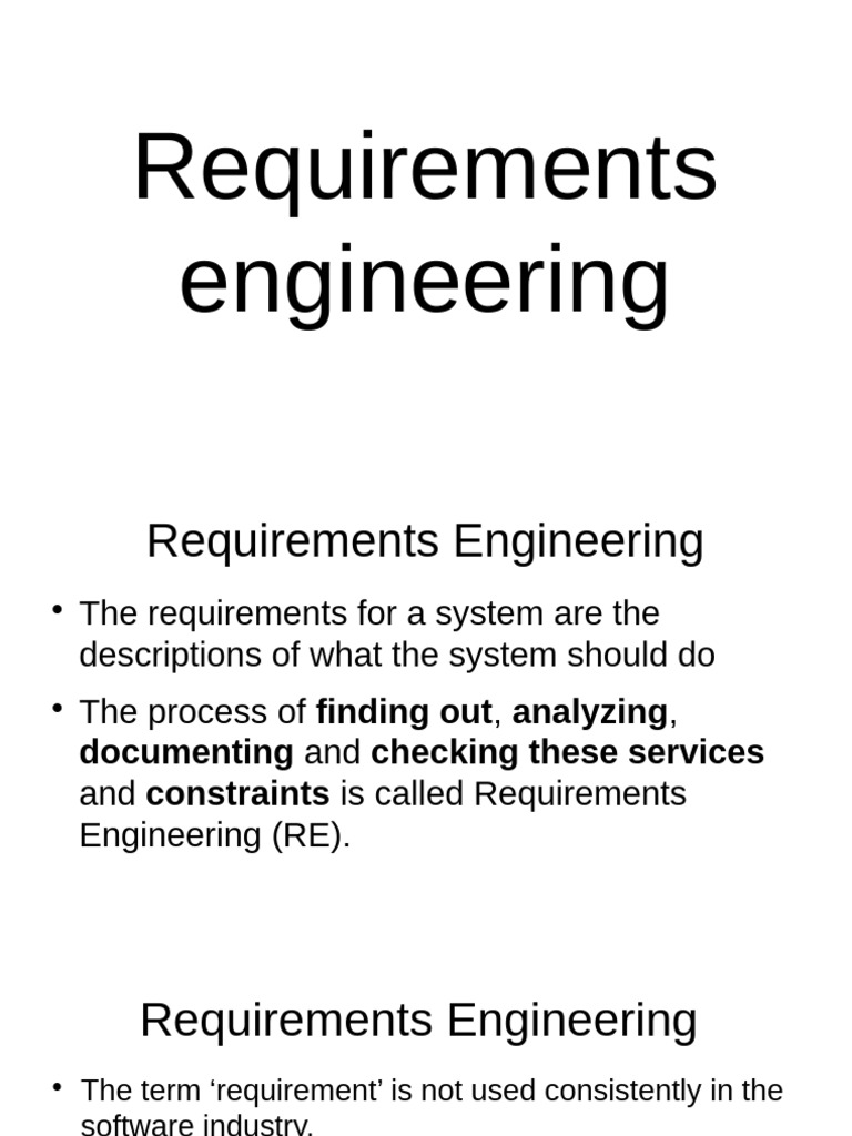Requirement Engineering | PDF | Specification (Technical Standard) | System