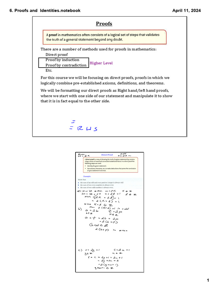 Proofs and Identities | PDF | Mathematical Proof | Mathematical Logic
