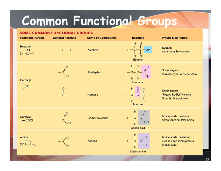 Common Functional Groups | PDF
