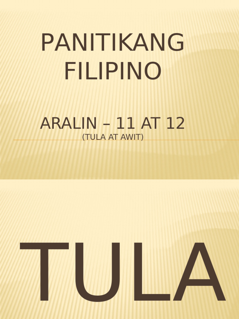 Ika 11 at 12 ARALIN TULA at AWIT | PDF