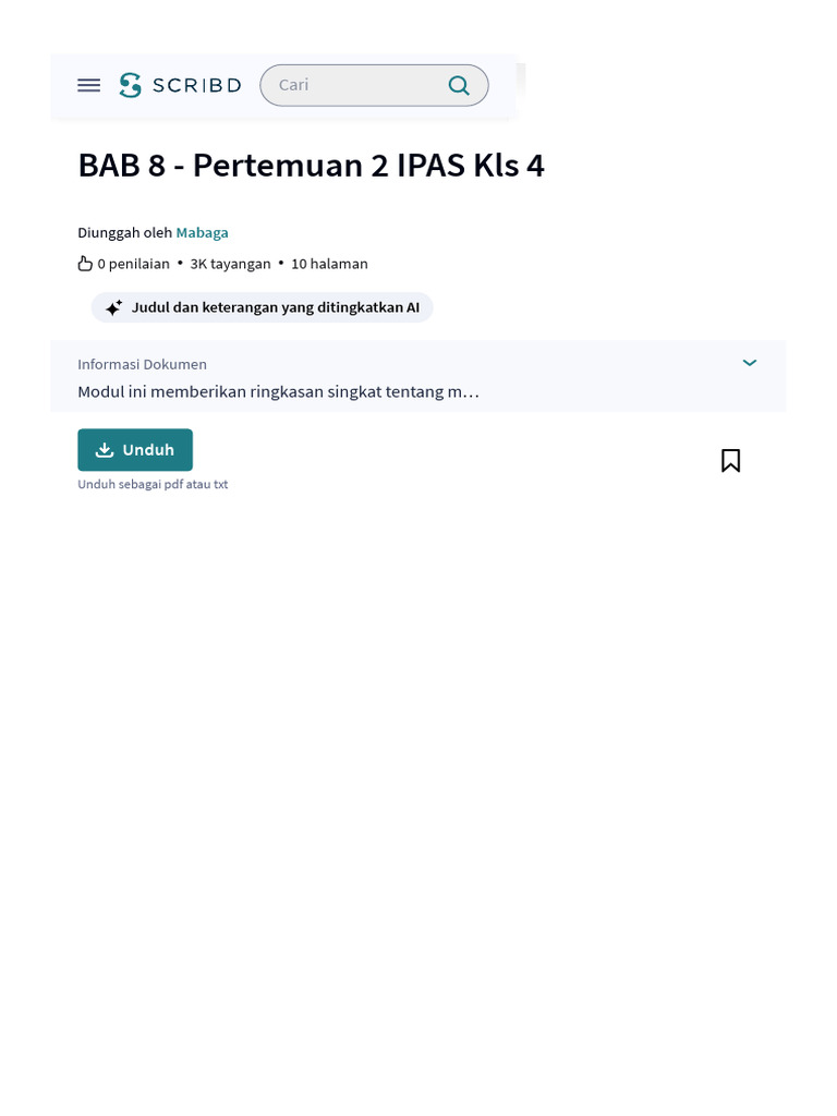Bab 8 - Pertemuan 2 Ipas Kls 4 - PDF | PDF