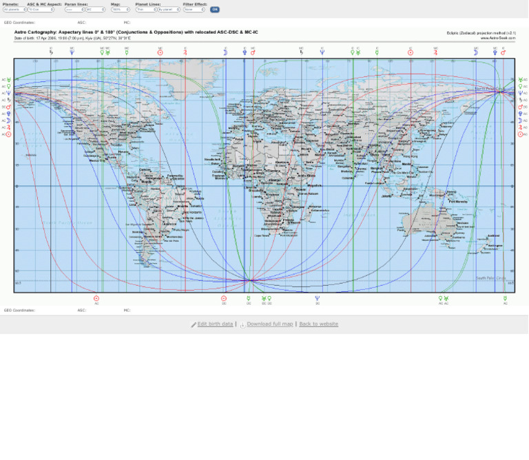 AstroCartography Online, Free Astro Map Astrology Calculator | PDF