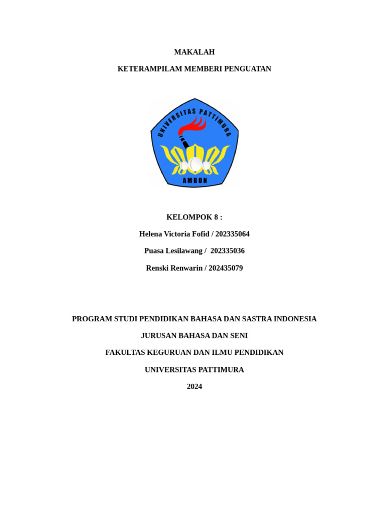 Keterampilan Memberi Penguatan dalam Pendidikan | PDF