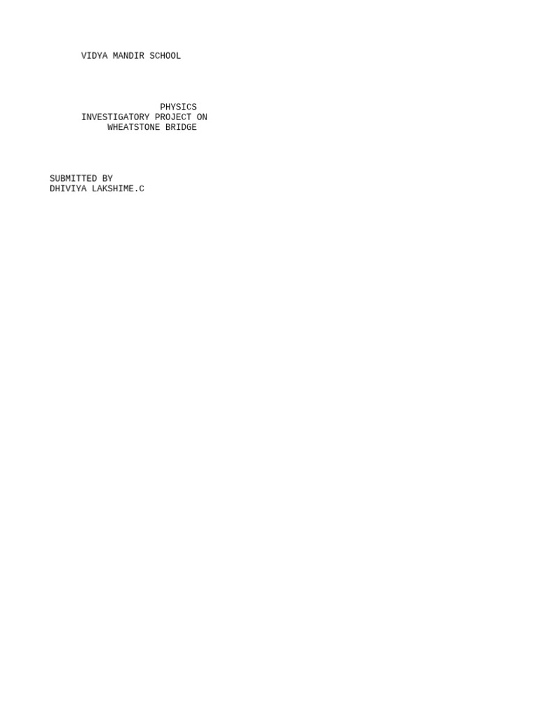 Wheatstone Bridge | PDF | Electrical Resistance And Conductance | Resistor