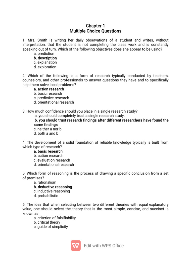 Research (Polit) Mcqs | PDF | Sampling (Statistics) | Validity (Statistics)