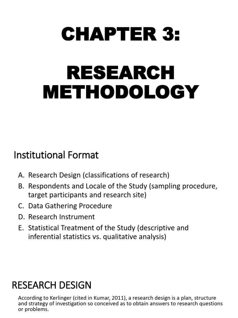 CHAPTER 3 - Research Methodology | PDF | Sampling (Statistics) | Methodology