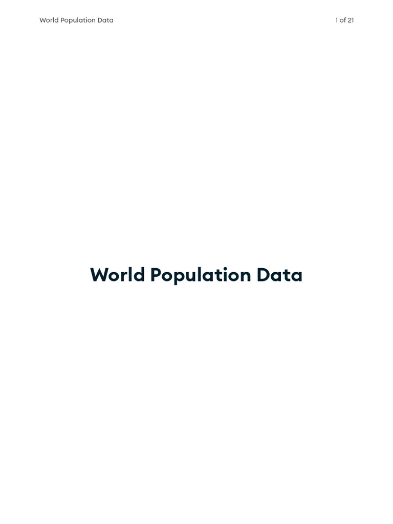 Global Population Statistics Overview | PDF