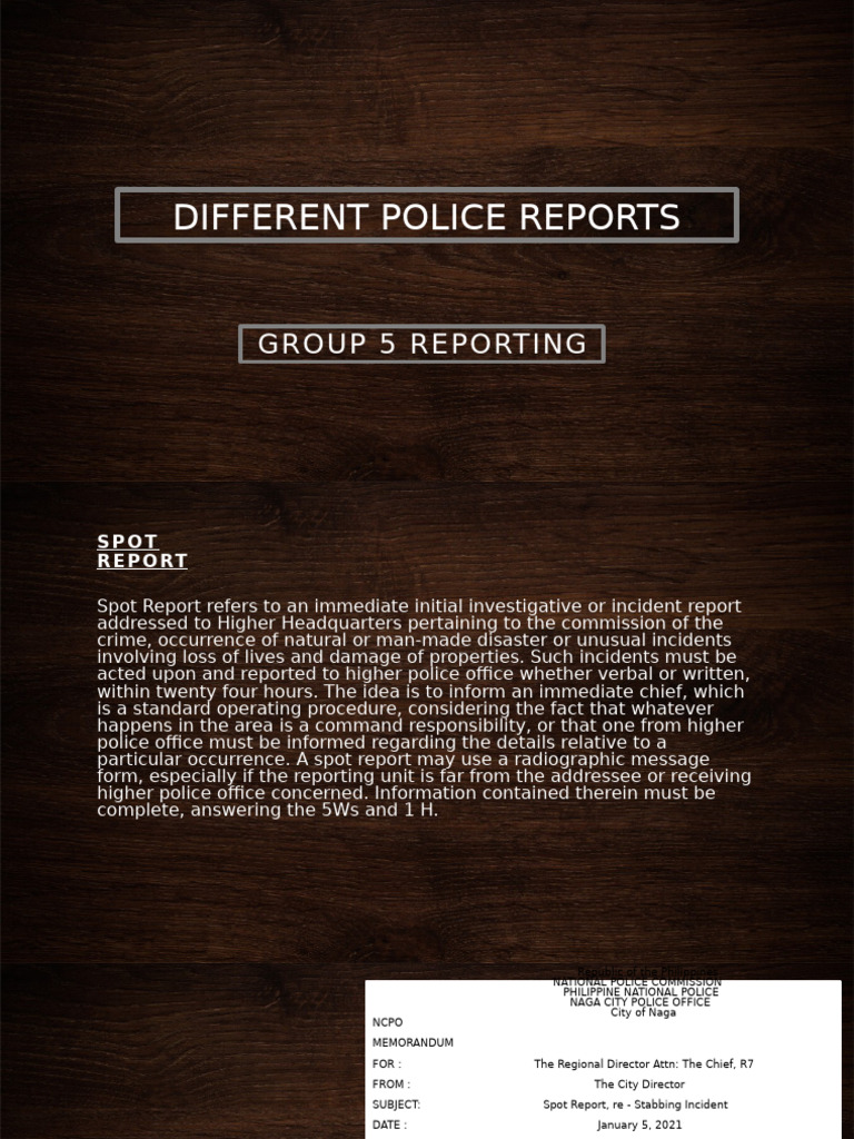 Different Police Reports | PDF | Violence | Criminal Law