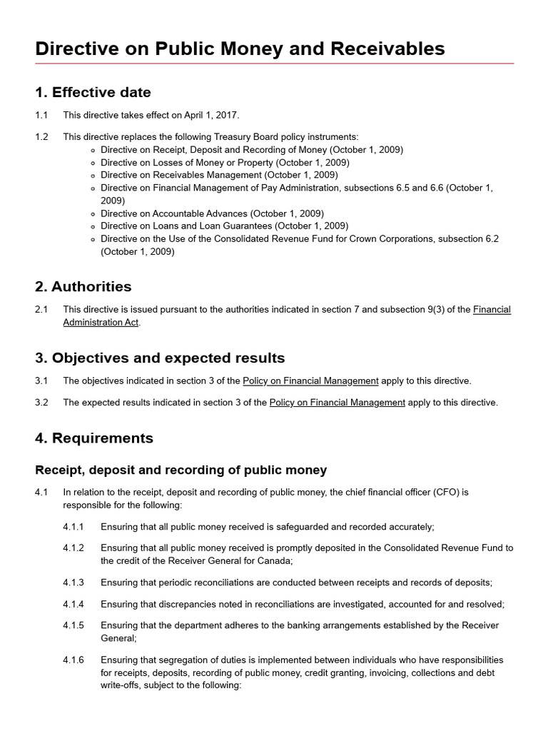 Public Money Management Directive | PDF | Debt | Loans