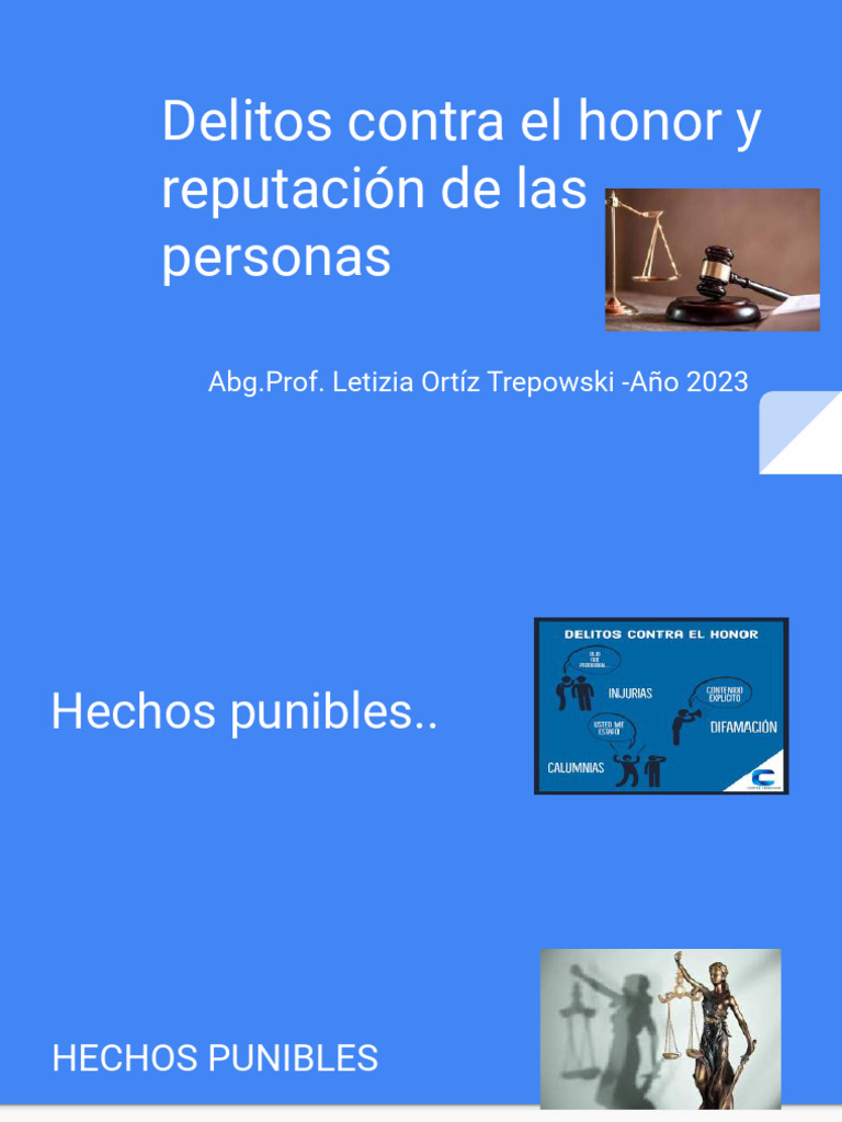 Calumnia Difamación e Injuria | PDF | Intención (Derecho Penal) | Castigos