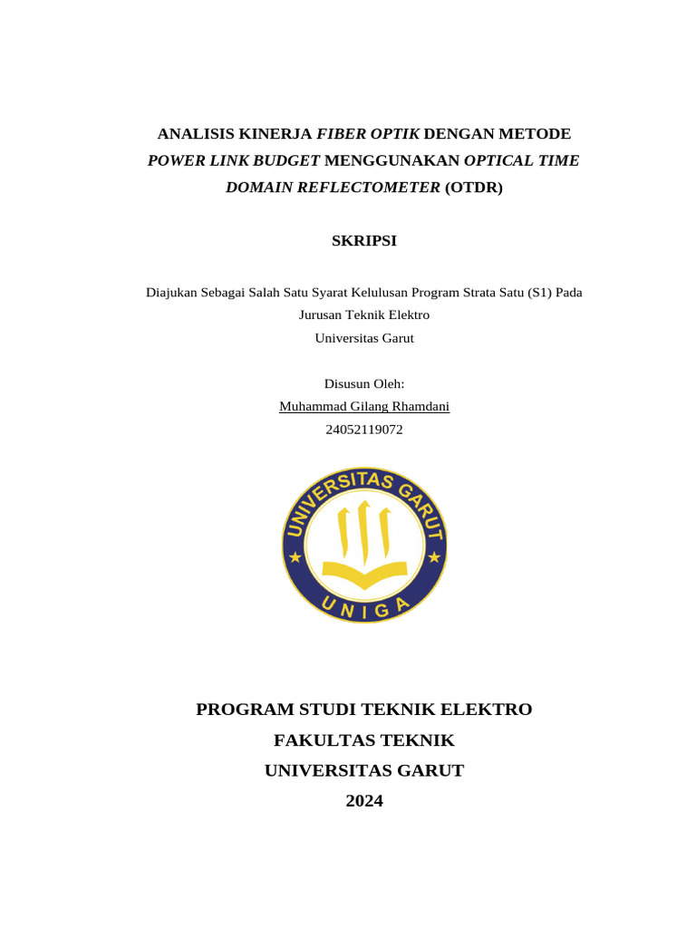 Analisis Kinerja Fiber Optik FTTH OTDR | PDF
