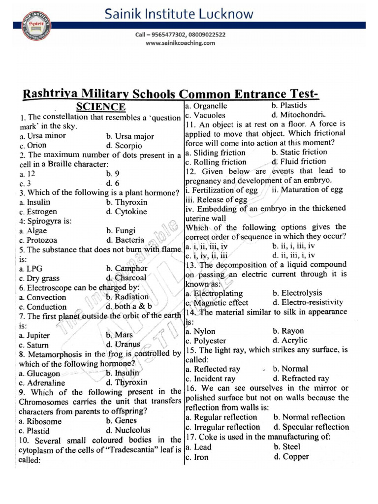 Rms Paper Class Ix 16 Nov | PDF