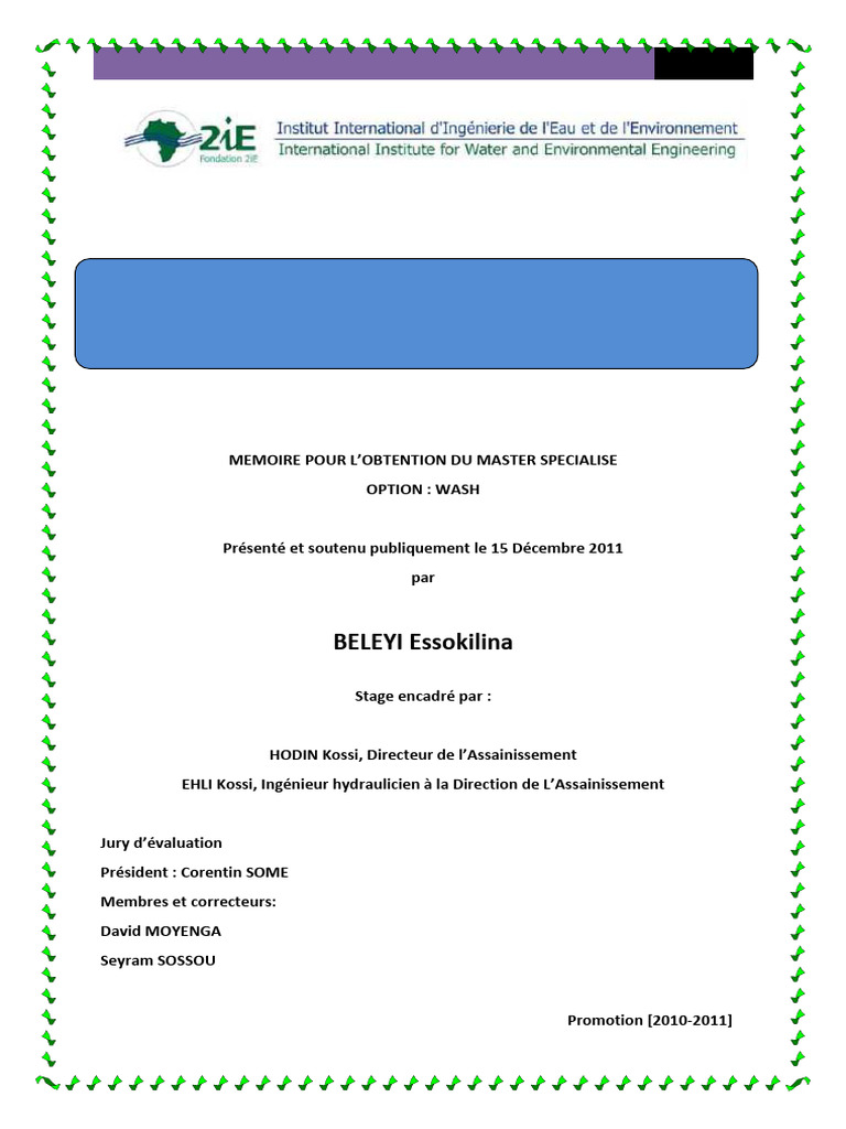 Mémoire BELEYI WASH Version Finale | PDF | Inondation | Climat