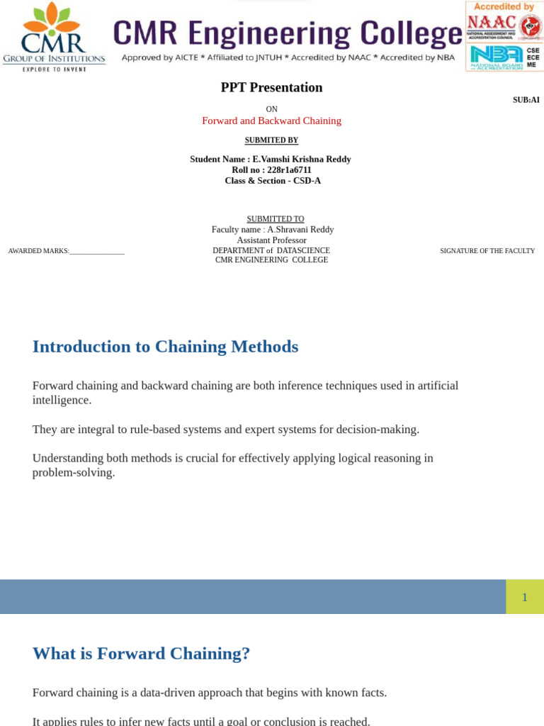 AI: Forward vs Backward Chaining | PDF | Cognition | Cognitive Science