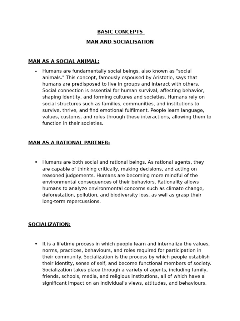 Humans as Social Animals Explained | PDF