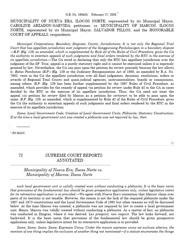 IV - F Municipality of Nueva Era, Ilocos Norte V Municipality of Marcos ...