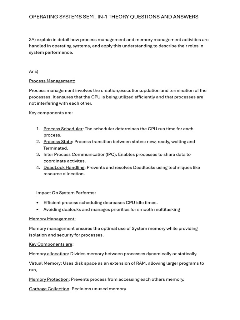 Operating Systems Basics | PDF | Process (Computing) | Operating System