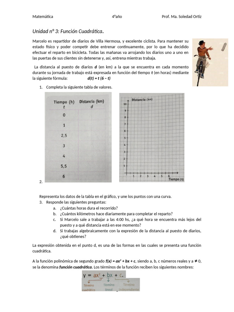 Función Cuadrática. Primera Parte | PDF | Álgebra | Objetos matemáticos