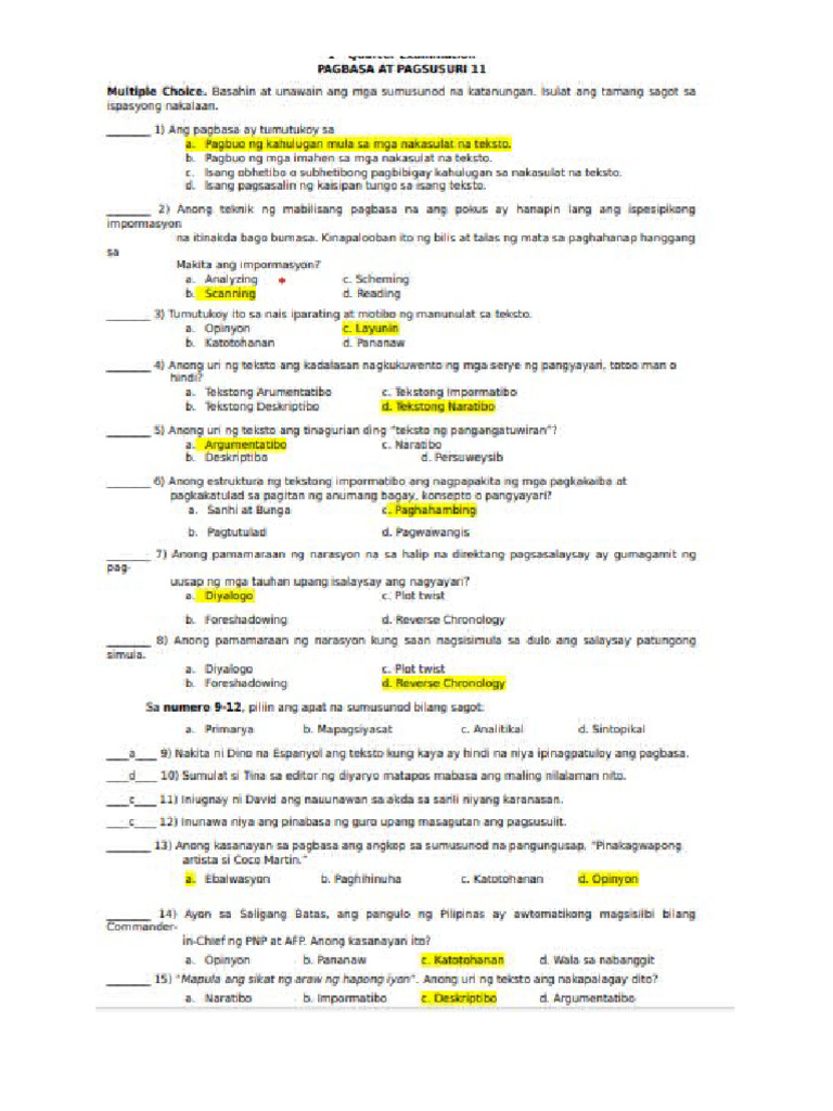Review Key-Filipino | PDF