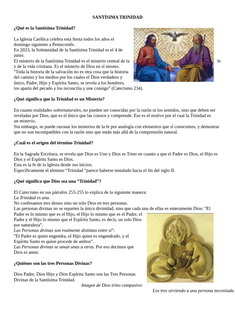 Significado de la Santísima Trinidad | PDF | Trinidad | espíritu Santo