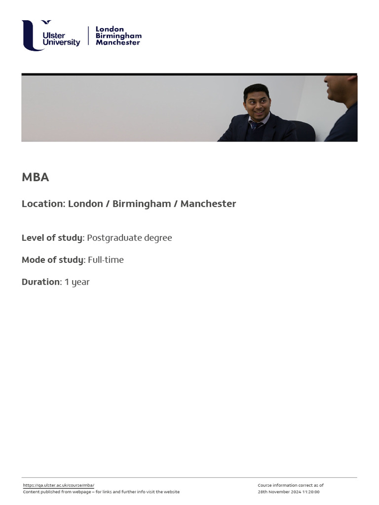 Location London Birmingham Manchester Postgraduate Degree Full