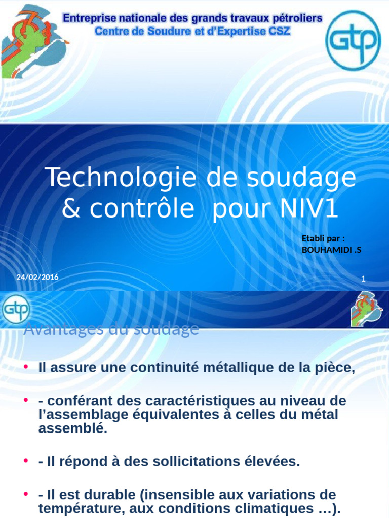 Technologie Soudage & Controle Pour Niveau 1 | PDF | Soudage | Construction