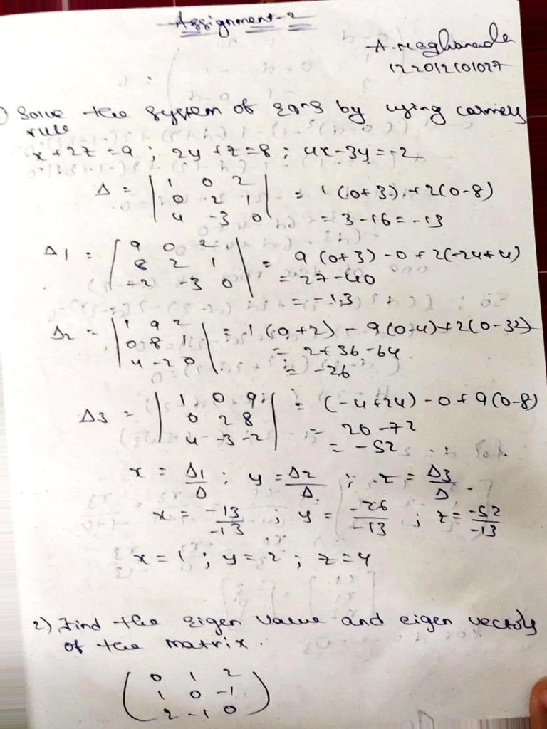 Algebra Assignment-2 | PDF