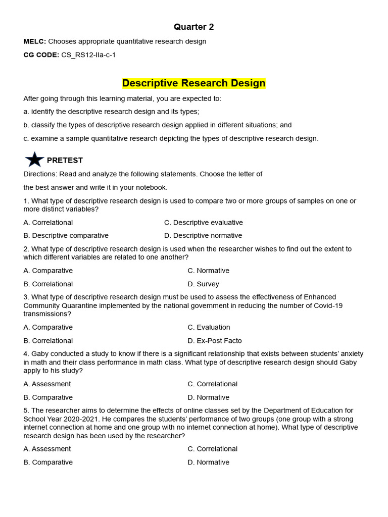 Understanding Descriptive Research Design Pdf Survey Methodology
