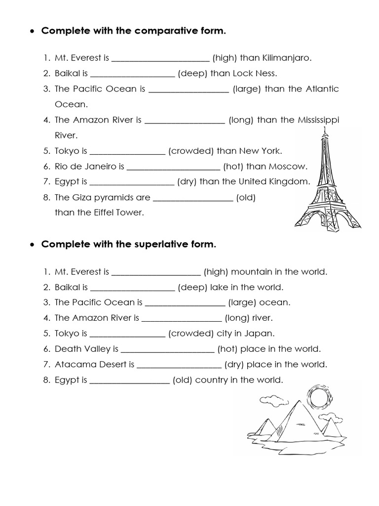 Comparative & Superlative Practice | PDF