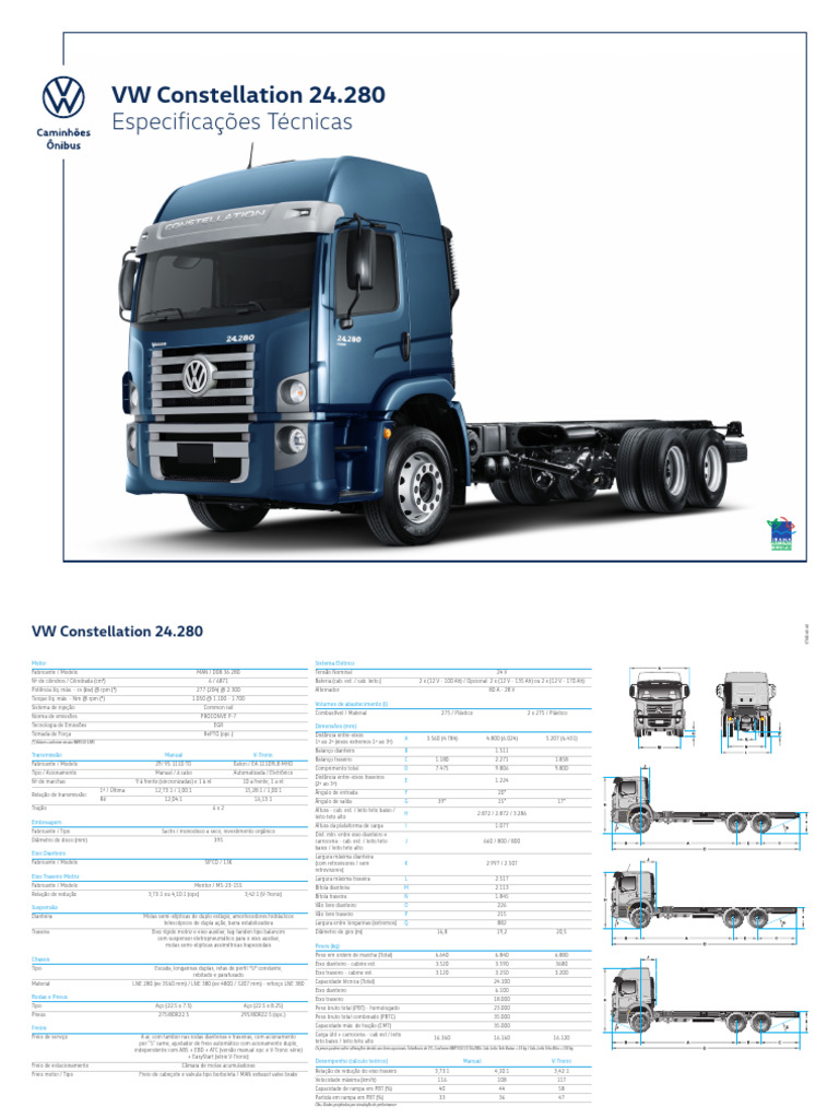 Ficha Tecnica Vw 24280 | PDF | Eixo | Engenharia de Transporte
