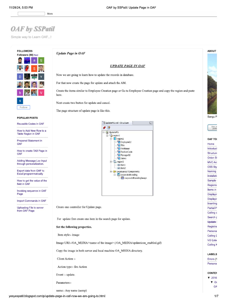 Update Page In Oaf Pdf