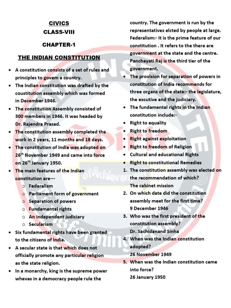 Civics Notes Class - Viii | PDF | Arrest | Prosecutor