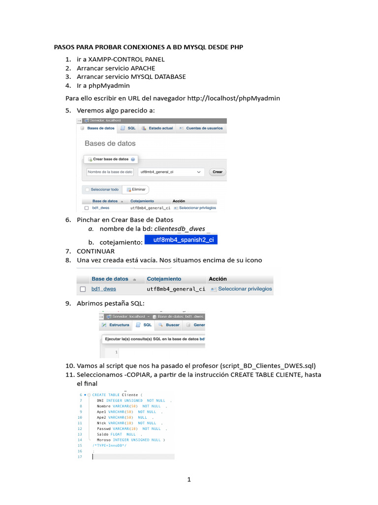 Resumen Acceso PHP-MYSQL | PDF