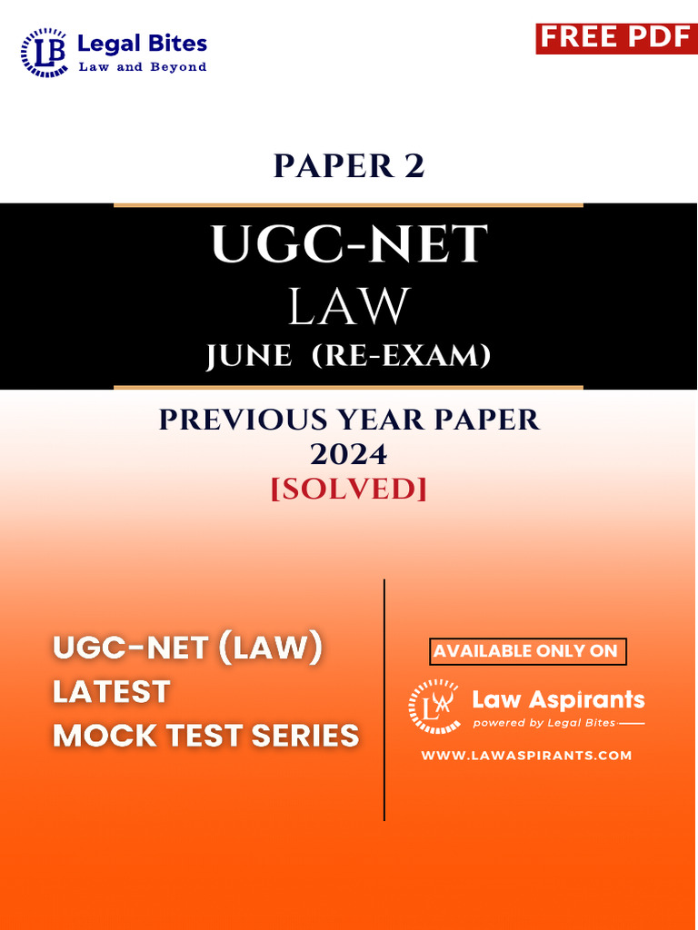 Ugc Net Paper II June 2024 Law Re Exam Solved Paper 1374229 | PDF | Justice | Crime & Violence