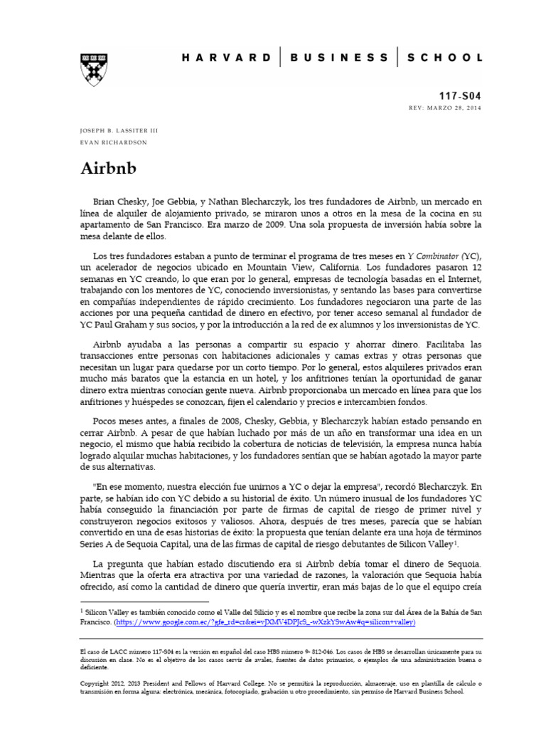 Caso de Airbnb: Fundadores y Desafíos | PDF | Airbnb | Business