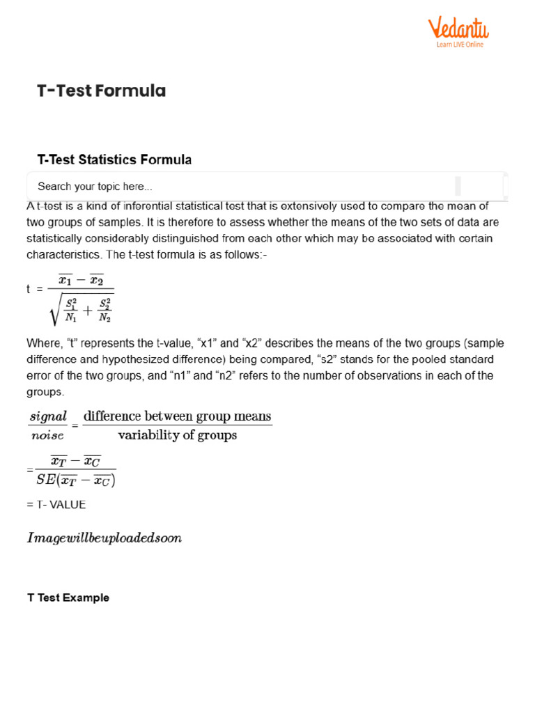 T Test Formula | PDF