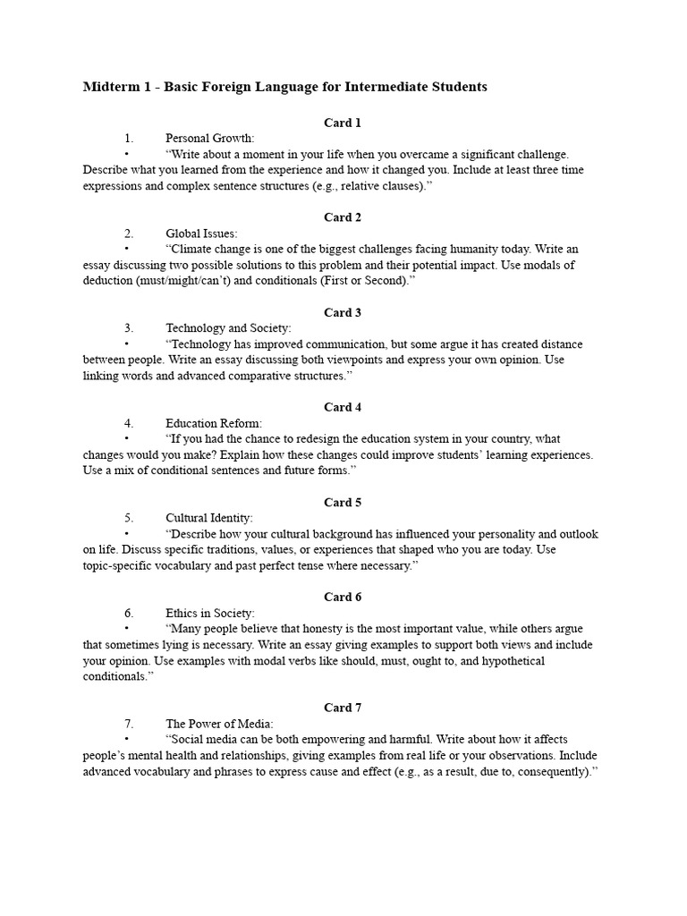 Midterm Tasks | PDF | Syntax | Grammar