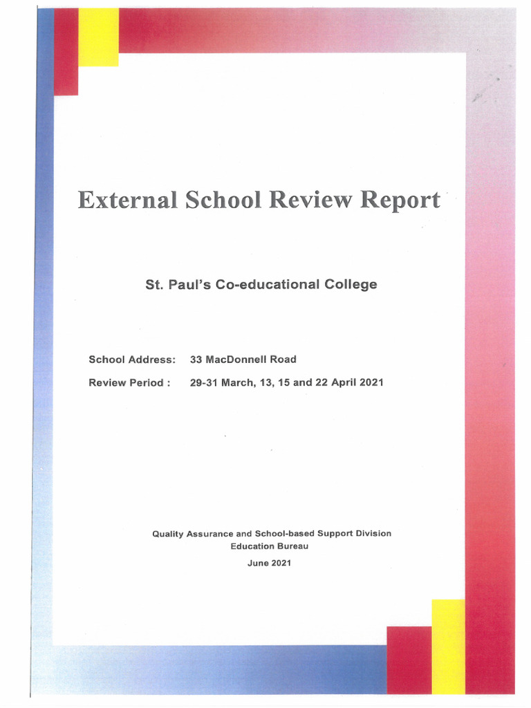 External School Review Findings 2021 | PDF | Teachers | Learning