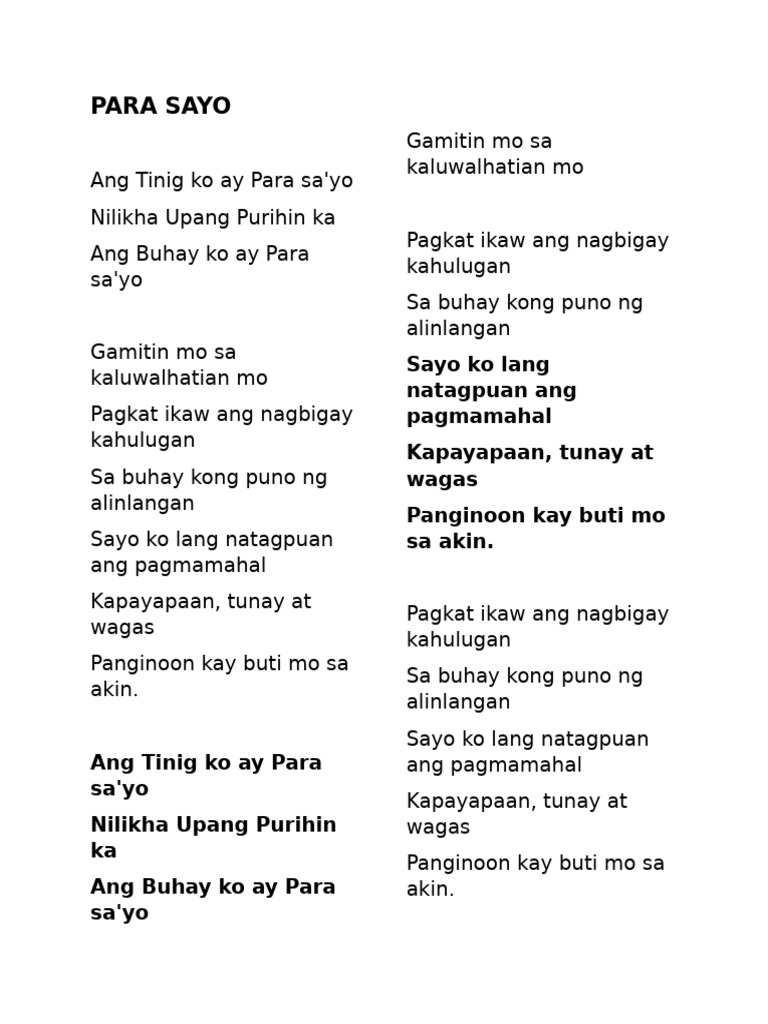 Para Sayo | PDF