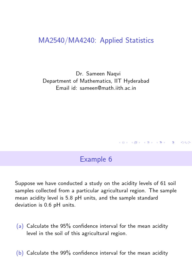 Applied Statistics Lecture 11 | PDF | Confidence Interval | Normal Distribution