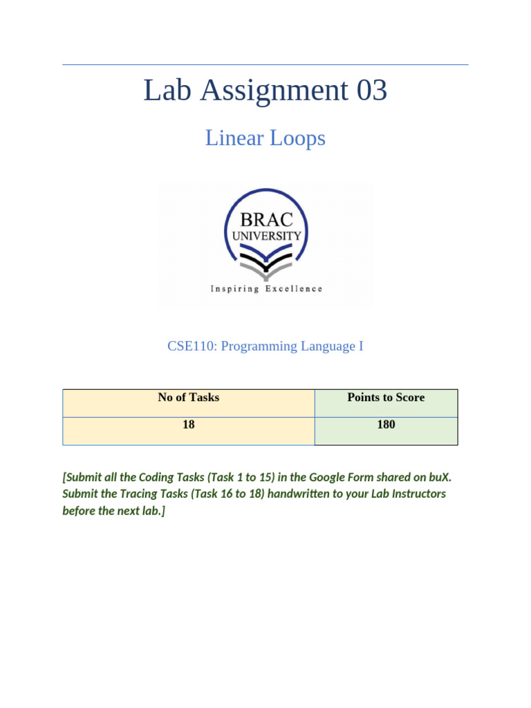 Assignment 03 - Linear Loops | PDF | Numbers | Discrete Mathematics