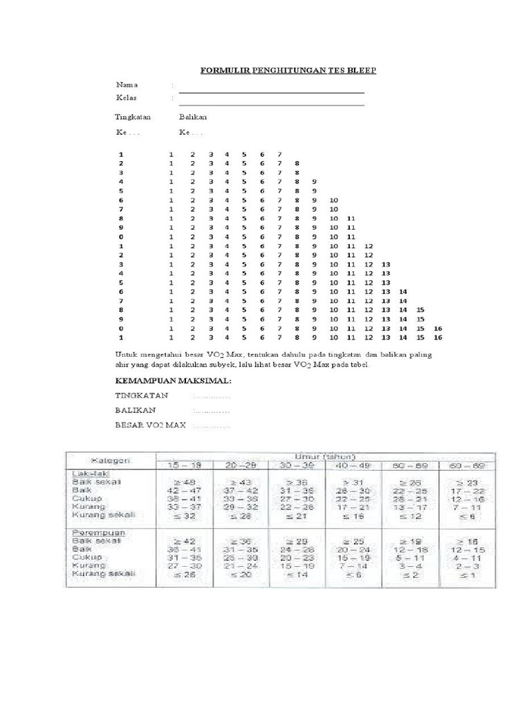 Format Tes Bleep | PDF