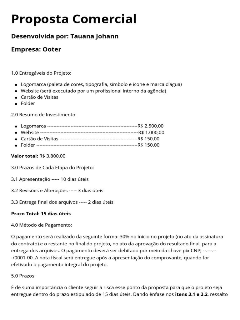 Proposta Comercial | PDF