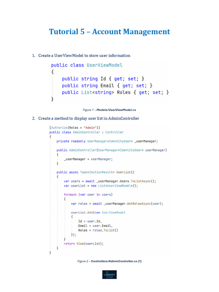 Tutorial 05 - Account Management | PDF