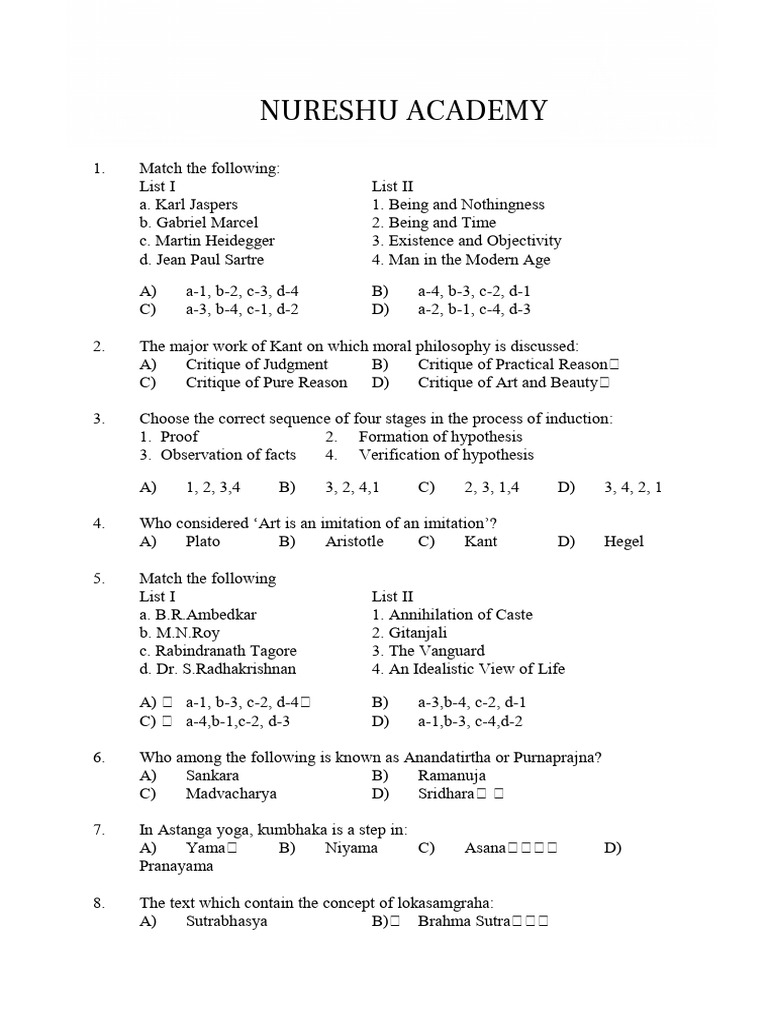 iCivics Philosophy Answer Key | PDF | Thomas Aquinas | Idea