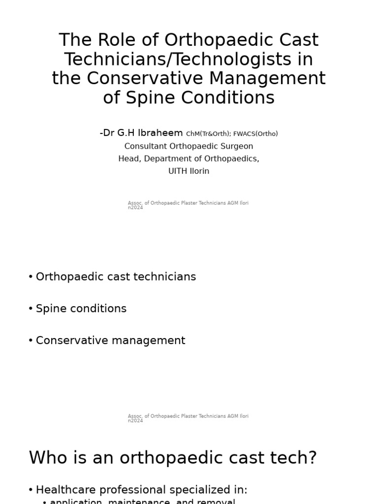 Orthopaedic Cast Techs in Spine Care | PDF | Orthopedic Surgery | Scoliosis
