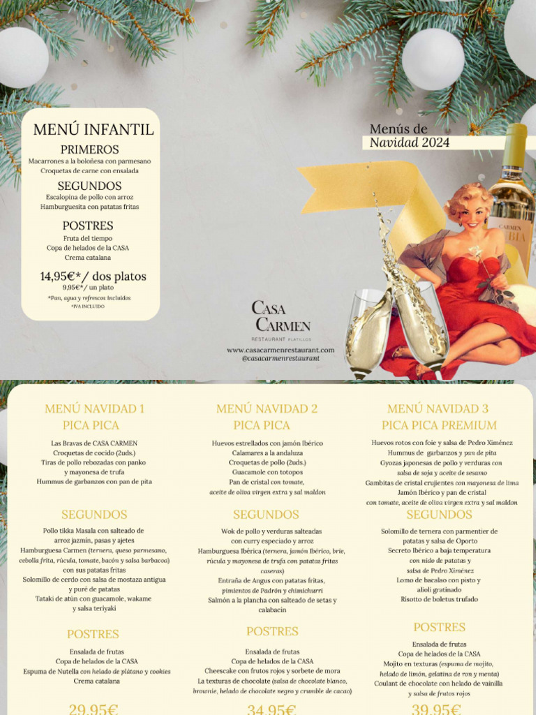 Menú Navidad Especial Casa Carmen 2024 | PDF